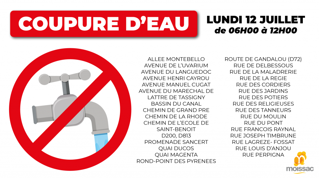Coupure Eau - Ville de Moissac
